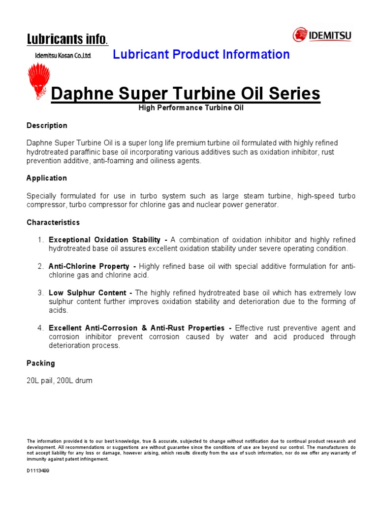 08 DN Super Turbine Oil Series | PDF | Motor Oil | Lubricant