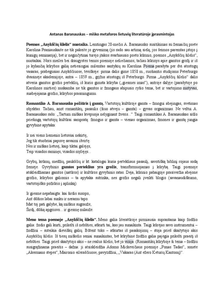 Antanas Baranauskas | PDF