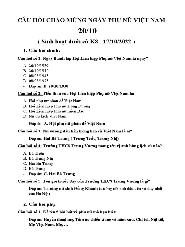 Câu Hỏi Cmnpnvn (Shdc k8) | PDF