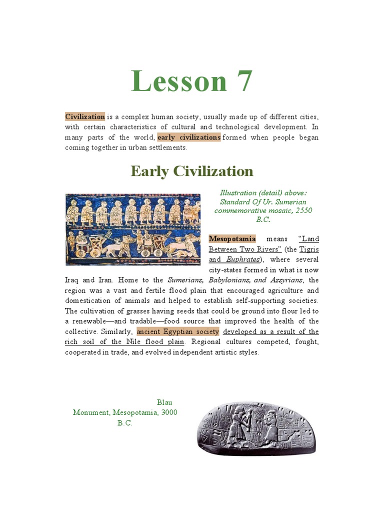 Lesson 7 - AA | PDF | Mesopotamia | Stone Age