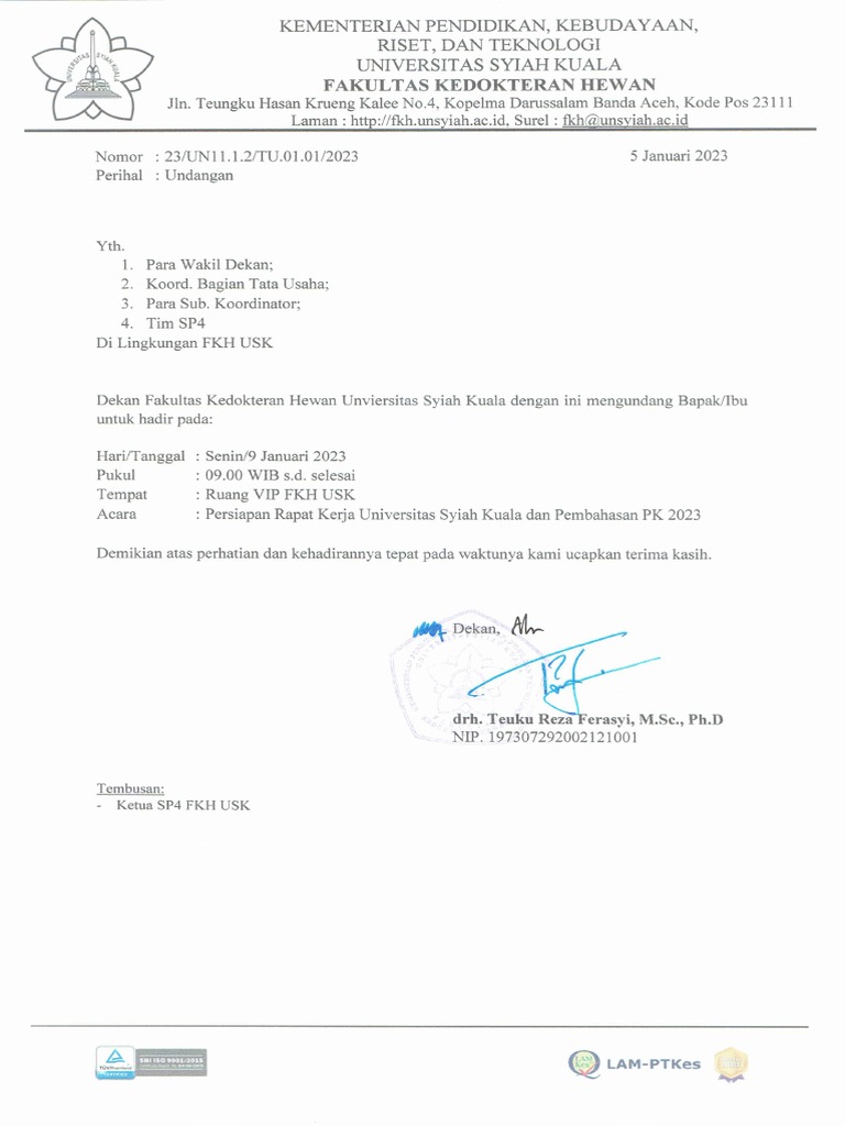 23.undangan - SP4 - Persiapan Rake USK | PDF