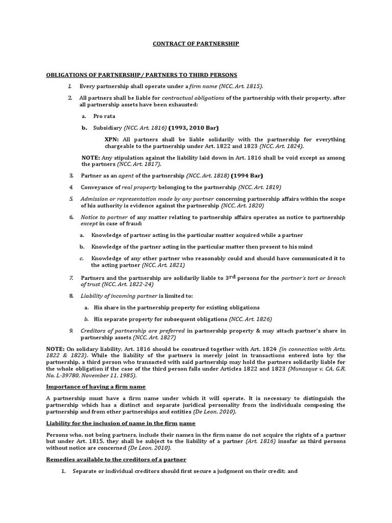 Partnership Notes-6 | PDF | Partnership | Legal Liability