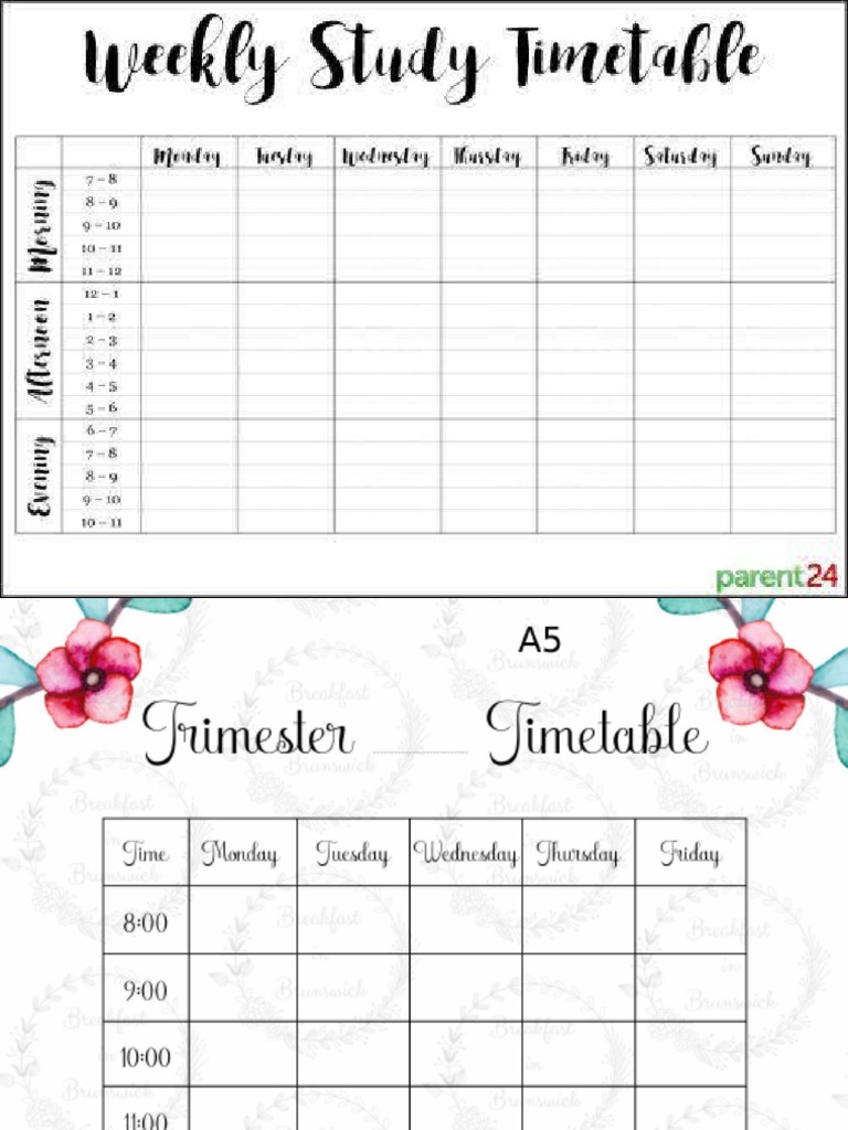 Timetable Designs | PDF