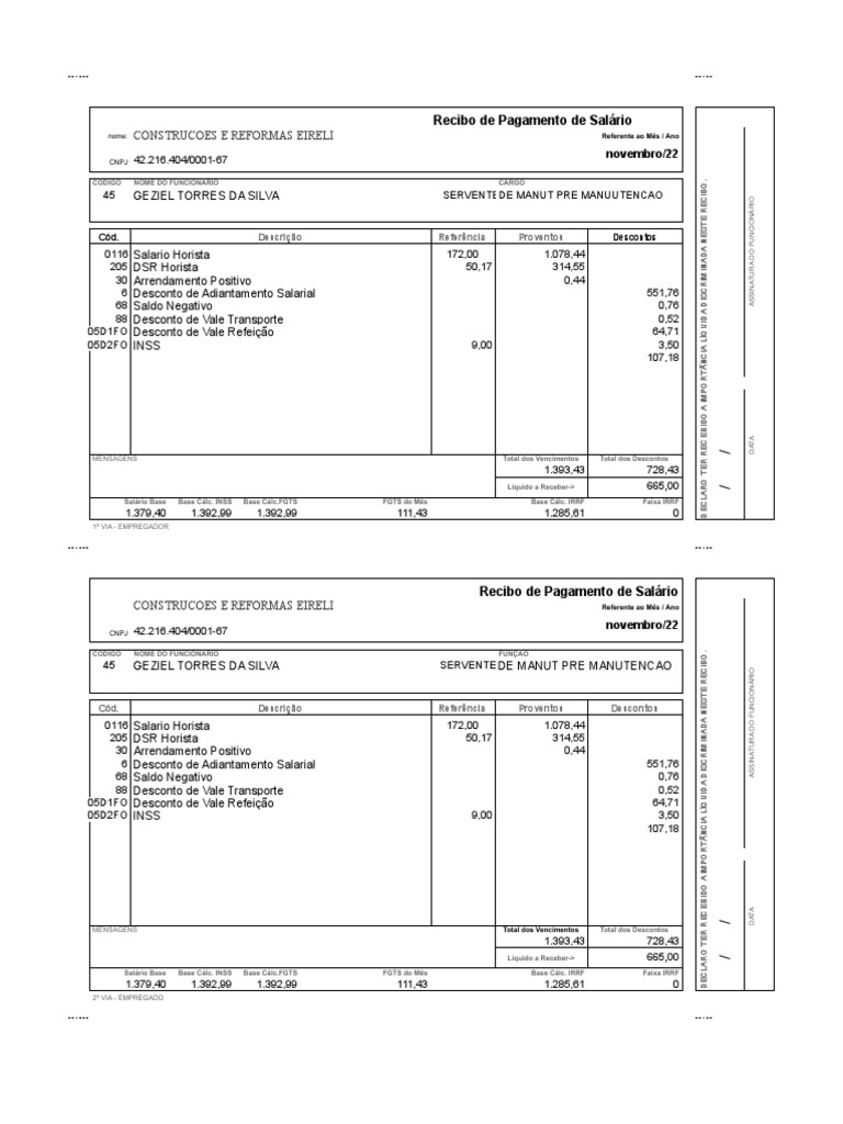 Modelo Contracheque 2022 2 | PDF | Relações de trabalho | Trabalho