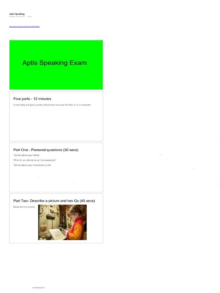 Aptis Speaking | PDF