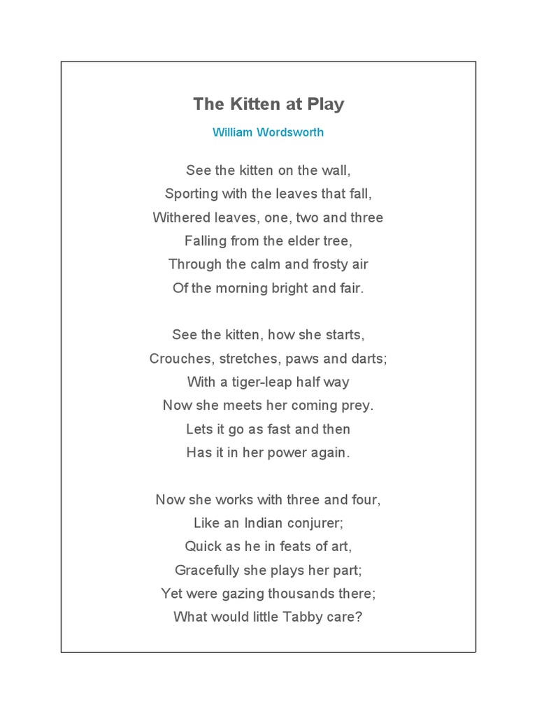 The Kitten at Play | PDF