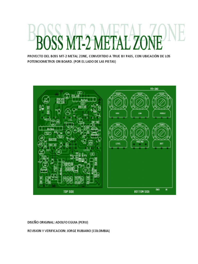 Manual de Proyecto Boss MT-2 Metal Zone | PDF | Tecnología
