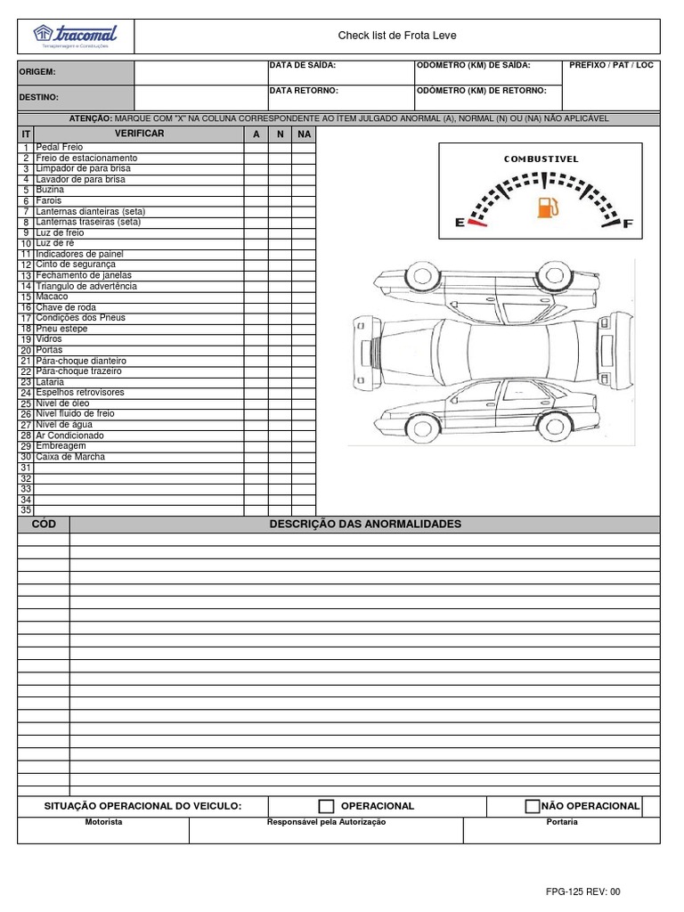 FPG-125 - Check List Frota Leve | PDF