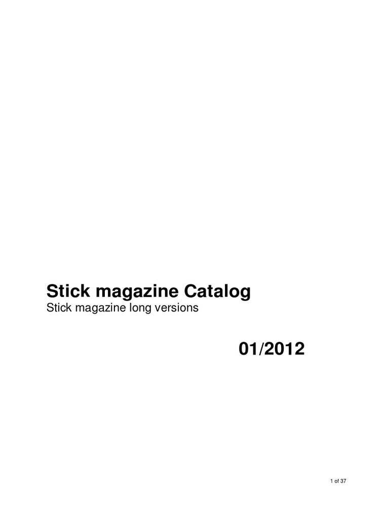 Stick Magazine Catalog | PDF | Equipment | Manufactured Goods