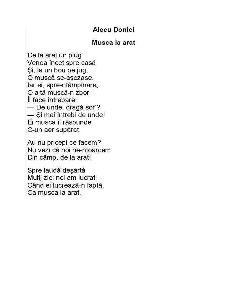 Musca La Arat | PDF Musca La Arat | PDF