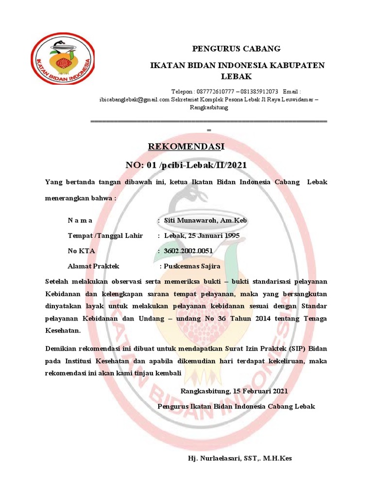 Surat Rekomendasi | PDF