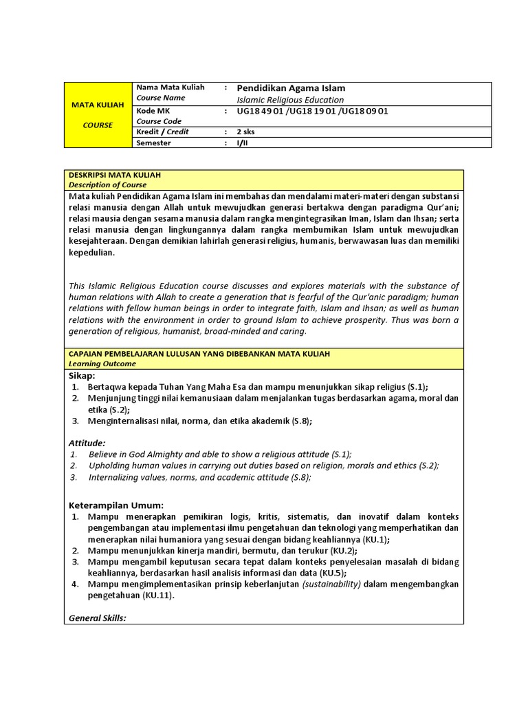 Silabus Agama Islam 2021 | PDF | Agama & Spiritualitas