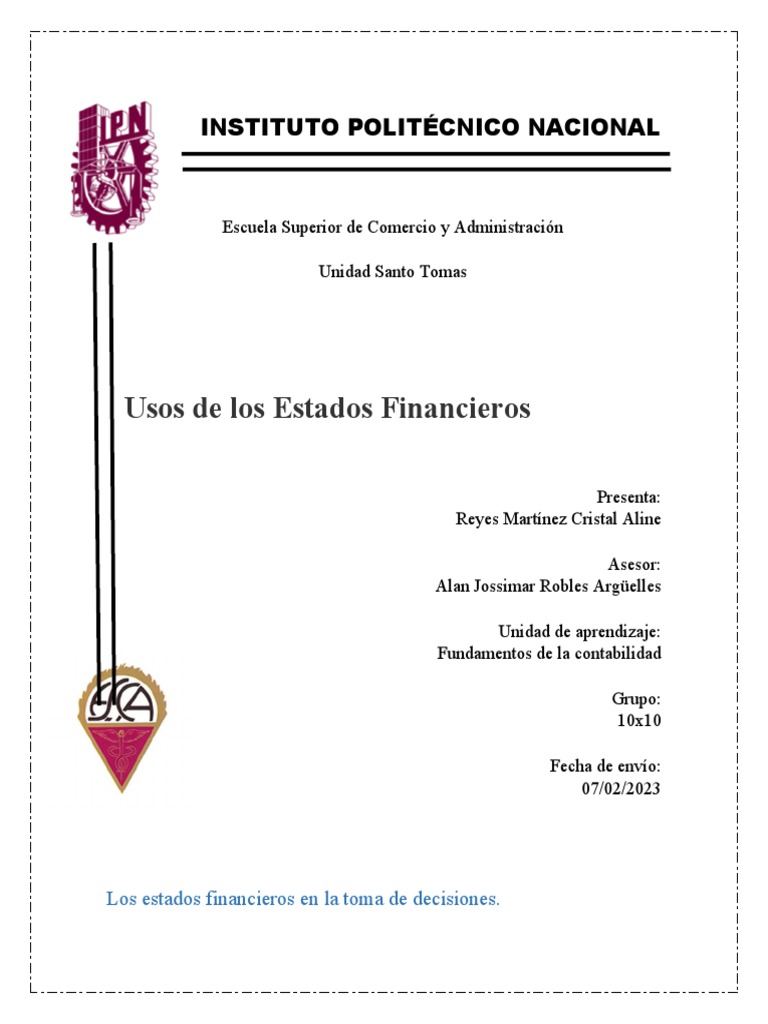 Ensayo Unidad 2 | PDF | Estado financiero | Contabilidad