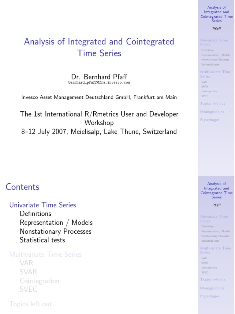 Cointegration R Workshop | PDF | Stationary Process | Time Series