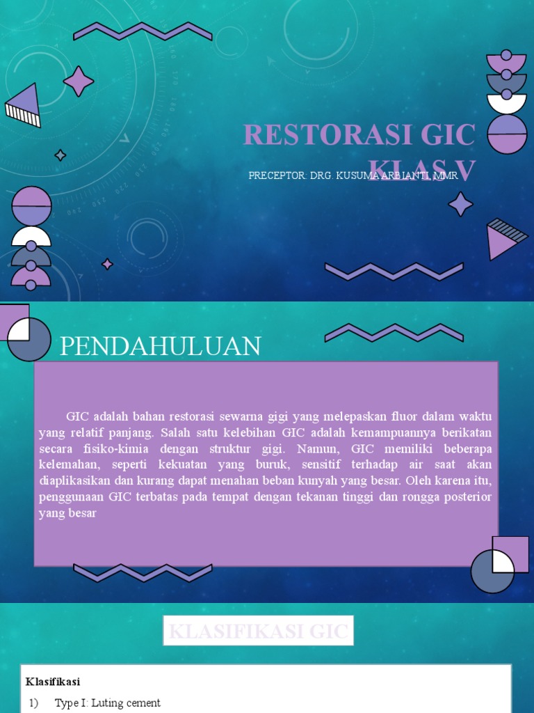 RESTORASI GIC KELAS V DENGAN PENDEKATAN PROSEDUR | PDF