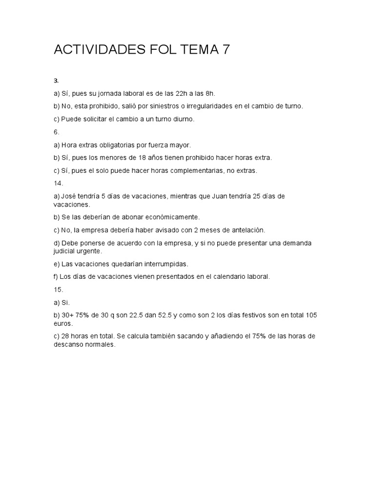 ACTIVIDADES FOL TEMA 7 Tulibro de FP | PDF