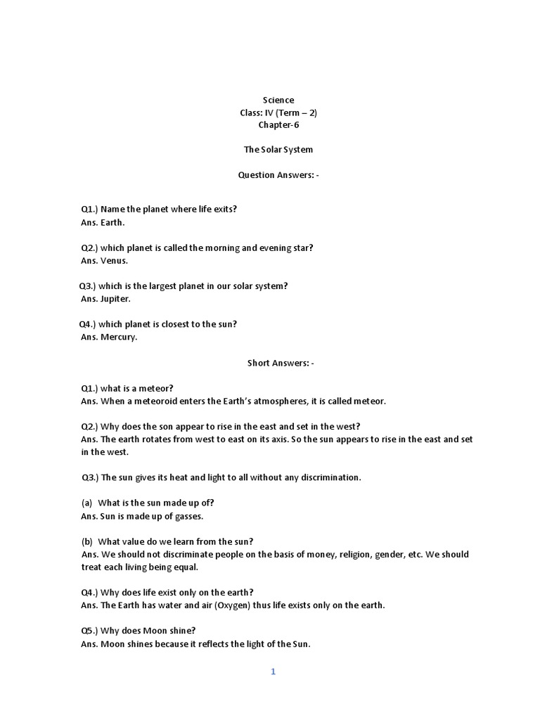 Chapter 6 The Solar System | PDF | Earth | Planets