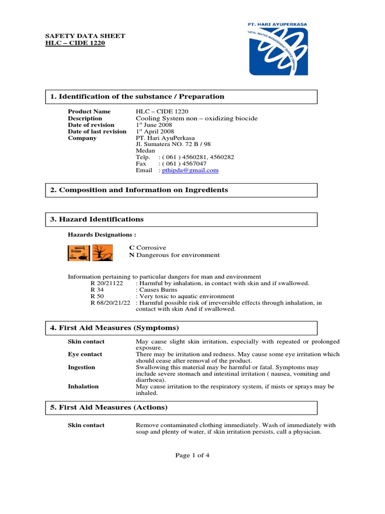 Hap HLC Cide 1220 | PDF | Toxicity | Carbon Dioxide