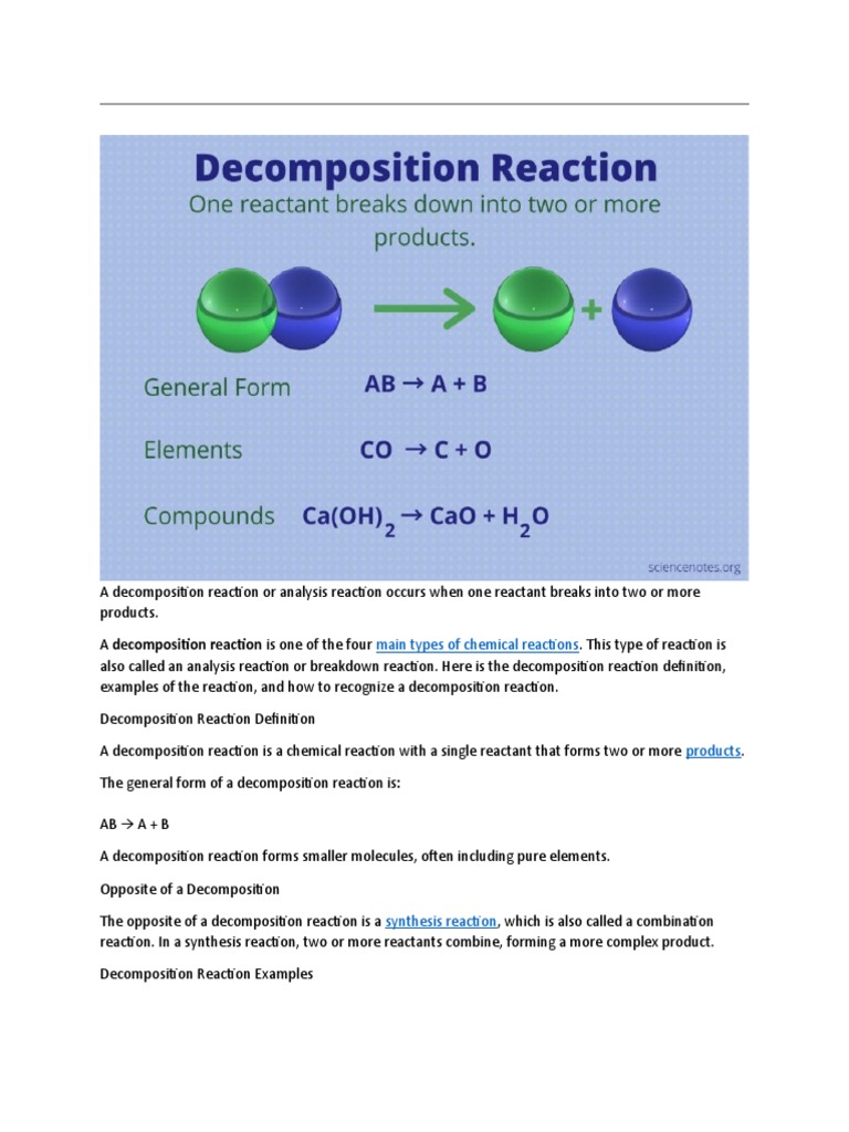 Simple Decomposition | Download Free PDF | Chemical Reactions | Oxide