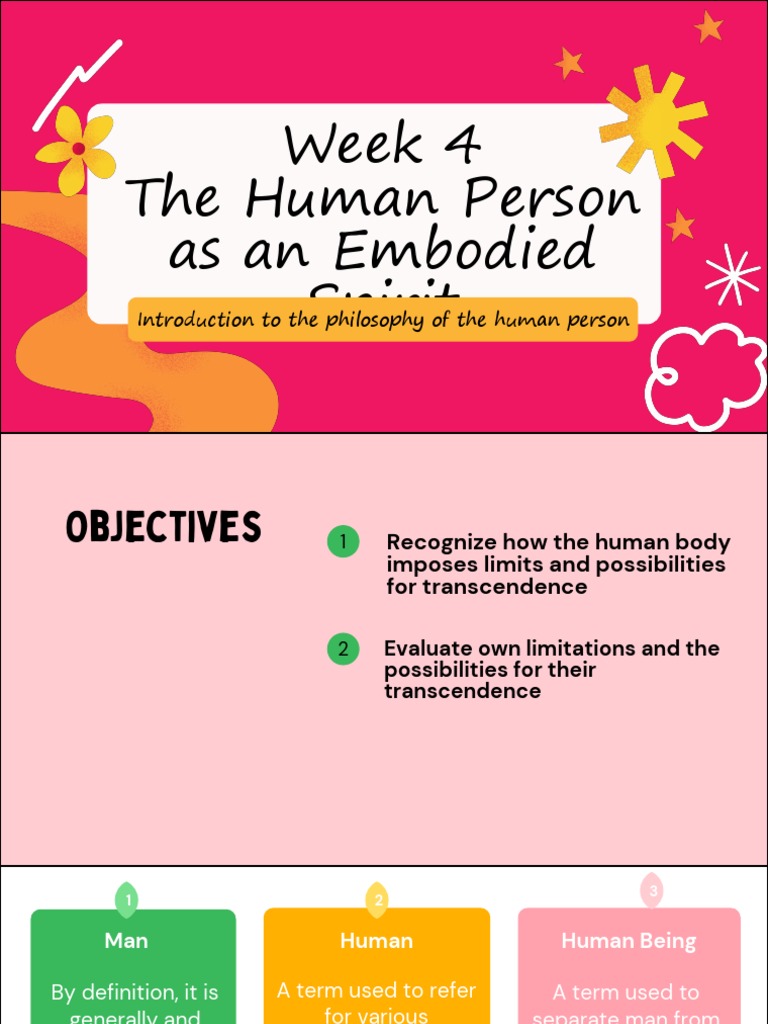 Week 4 The Human Person As An Embodied Spirit | PDF | Soul | Mind
