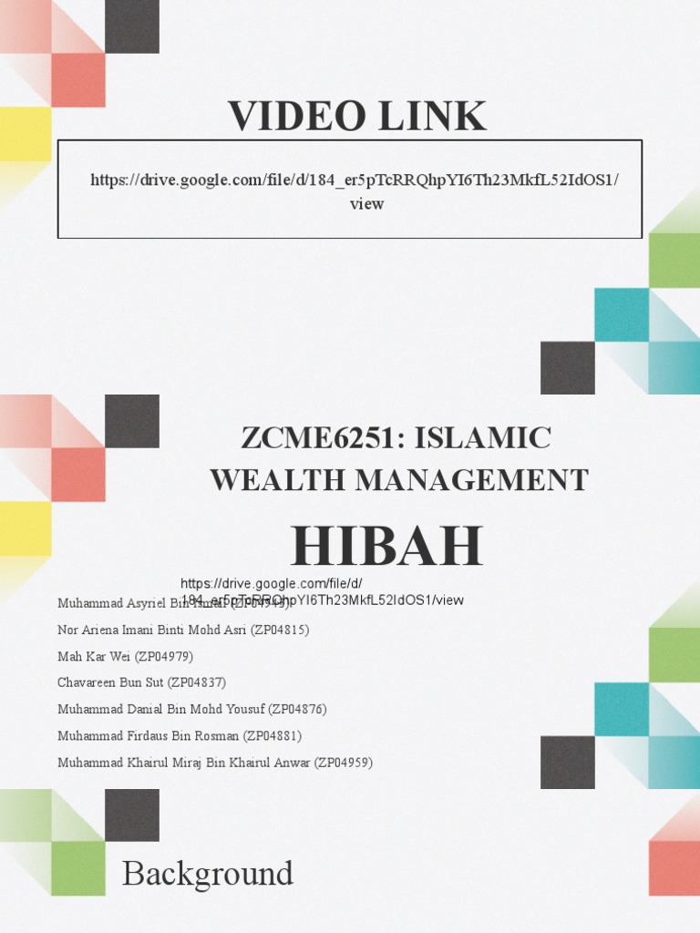 ZCME6251 Islamic Wealth Management - Group 2 | PDF | Trust Law | Sharia