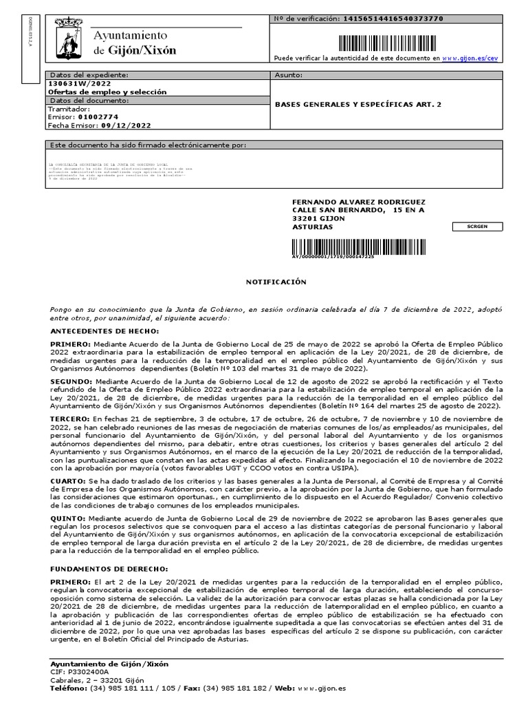 2022-12-15 Bases Generales y Especificas Art. 2 Dgen01.035 | PDF | Gobierno local | Gobierno