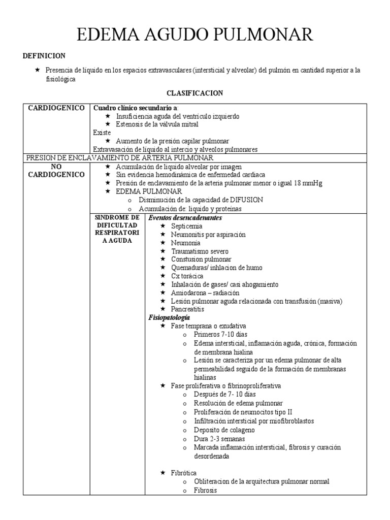 Edema Agudo Pulmonar | PDF | Pulmón | Edema