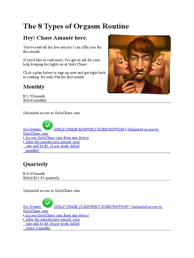 The 8 Types of Orgasm Routine Chase Amante | PDF | Orgasm | Clitoris