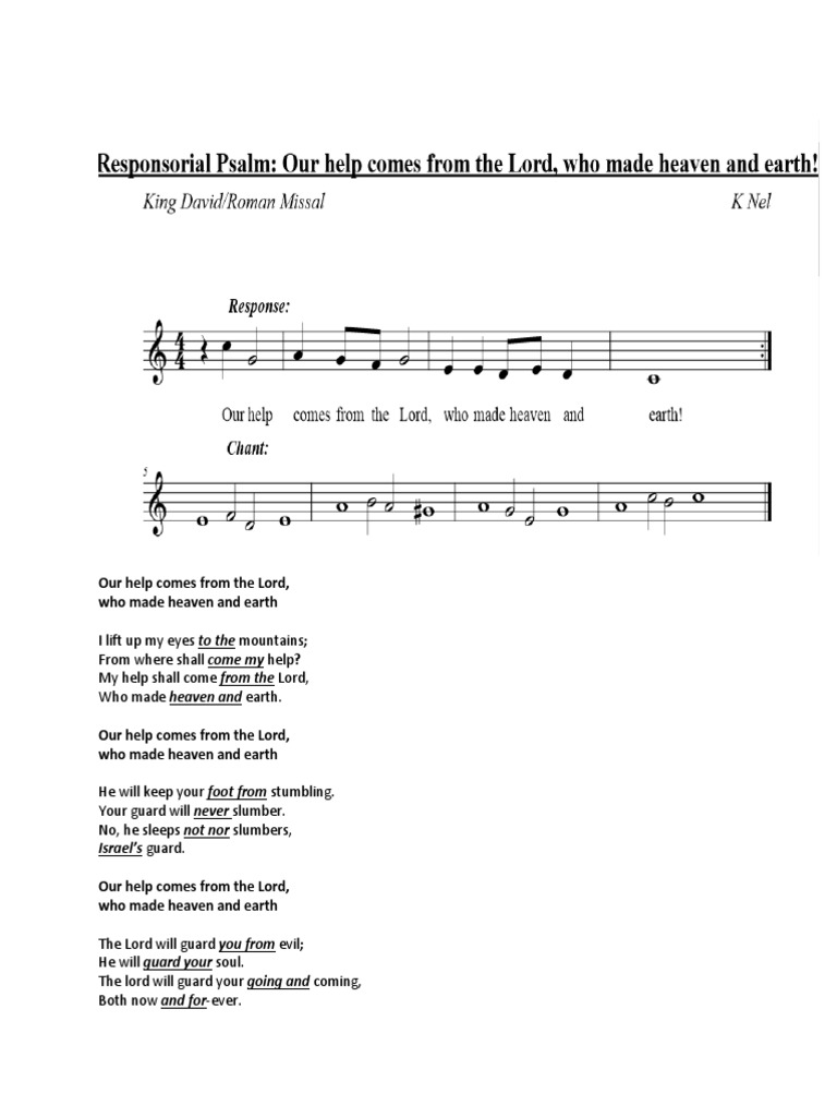 Psalm 121 Divine Protection And Help Pdf Religion Spirituality