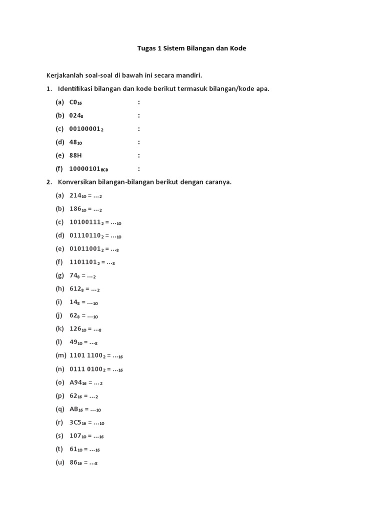 Sistem Bilangan Dan Kode | PDF