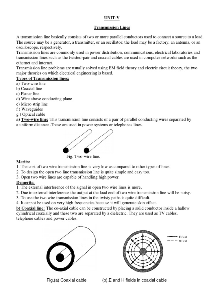 Emtl Unit-V | PDF | Transmission Line | Waveguide