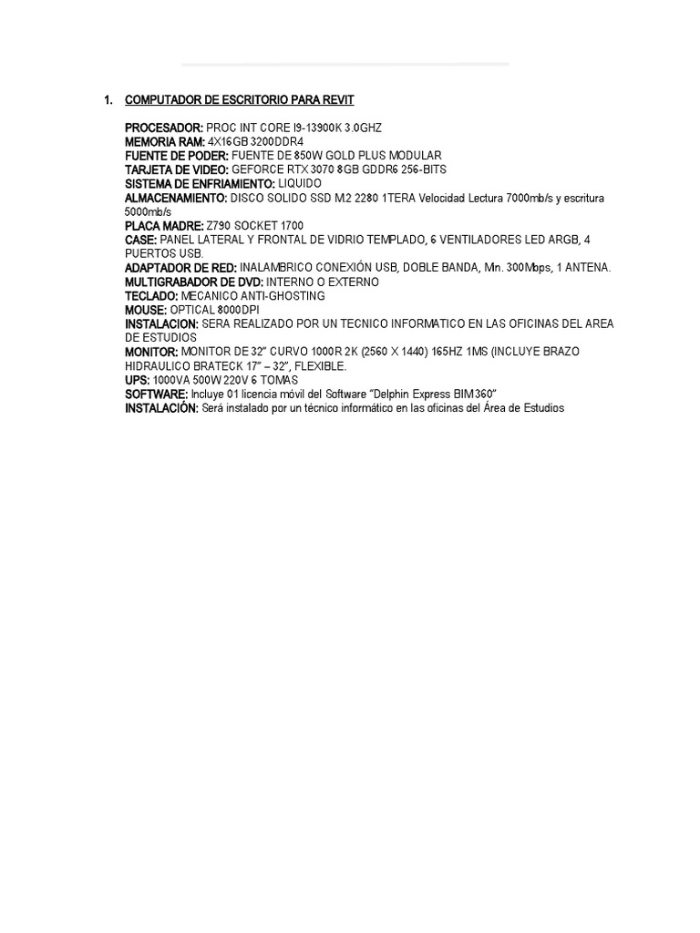 Un potente equipo de escritorio para modelado 3D y renderizado en Revit ...