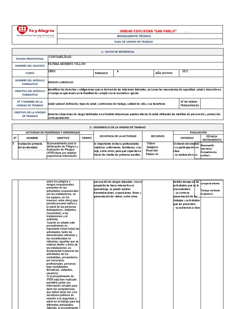 Pud de 3ro Contabilidad Fol Pud 3 | PDF | Evaluación | Seguridad y salud ocupacional