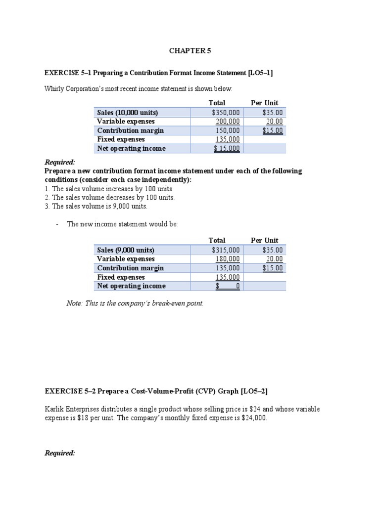 Chapter 5 Exercises Managerial Accounting Pdf Financial Accounting Financial Economics