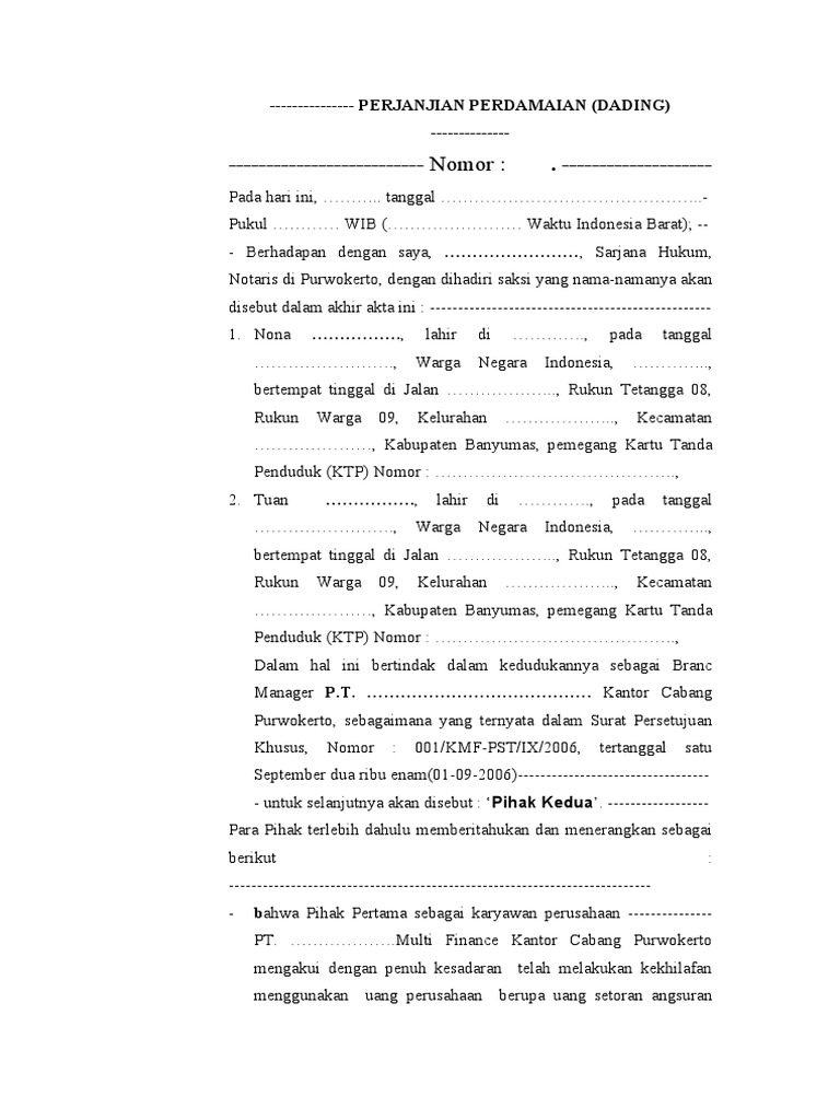 Contoh Pj. Dading (Notariil) KEMBANG 88-1 | PDF