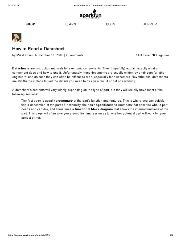 Understanding Electronic Datasheets | PDF | Electronics | Input/Output