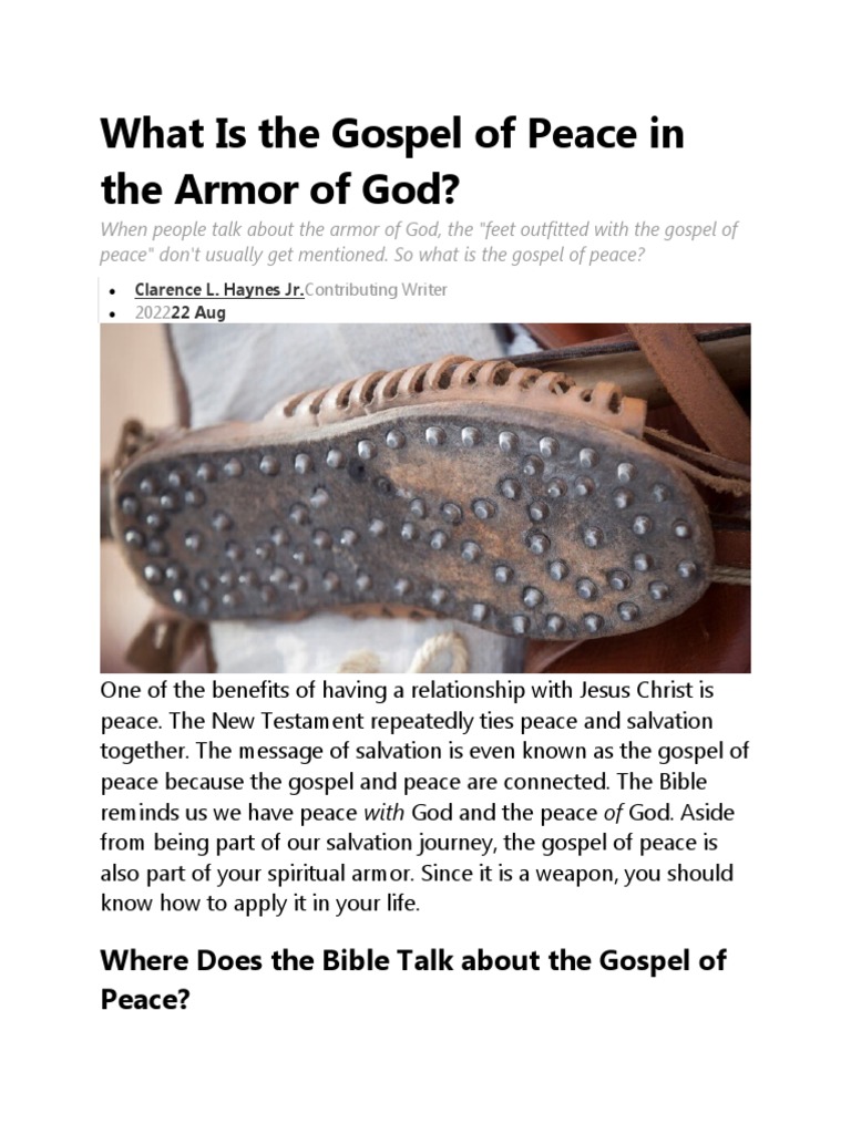 What Is The Gospel of Peace in The Armor of God | Download Free PDF ...