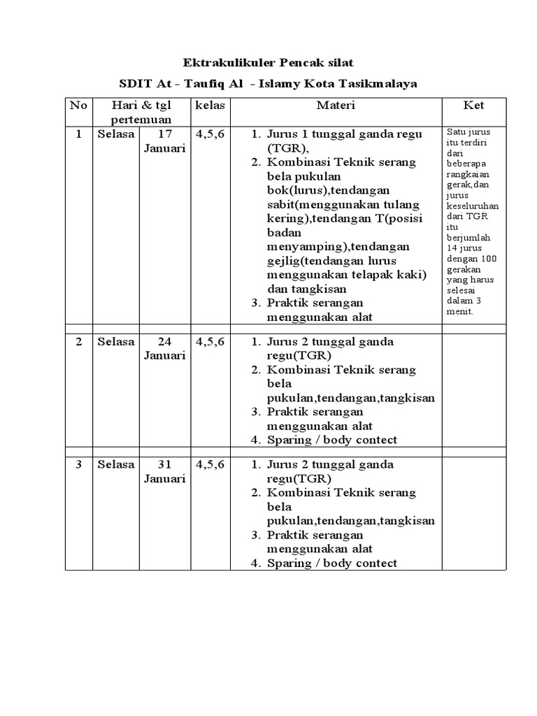 Materi Ekskul Pencak Silat | PDF