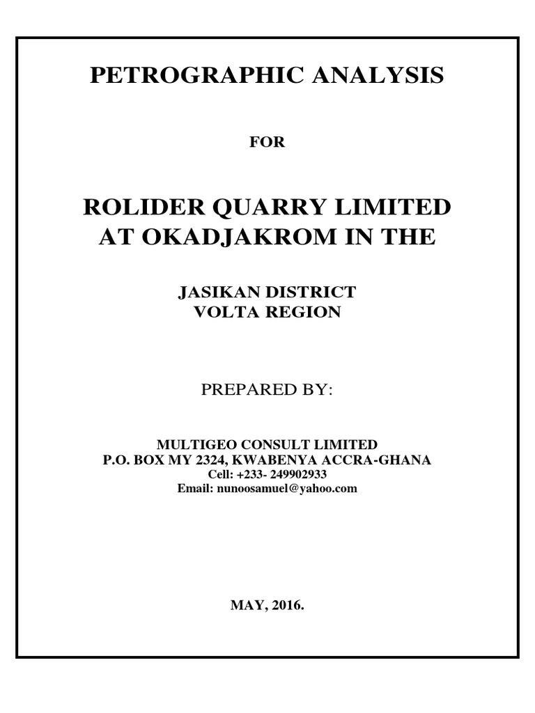 Rolider - Petrographic Report-1 | PDF