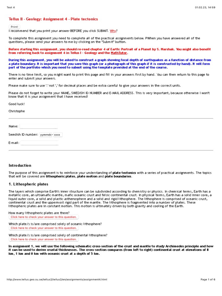 Plate Tectonics Graph & Rates | PDF | Plate Tectonics | Applied And ...