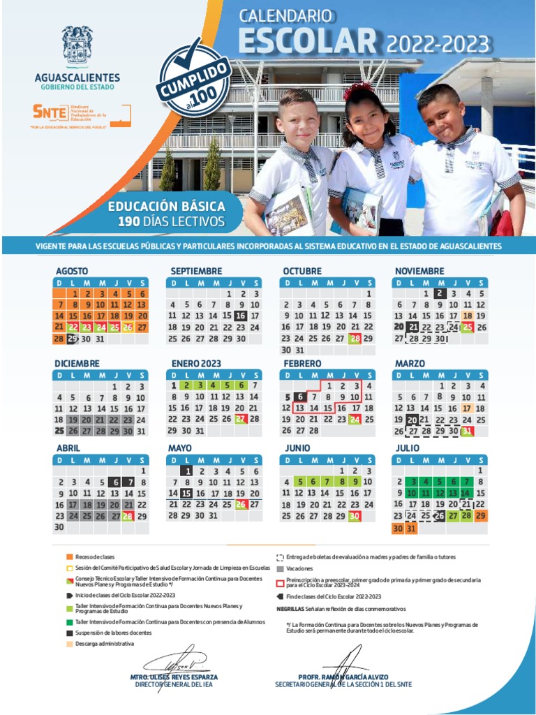 Calendario Escolar 2022 2023 Basica | PDF