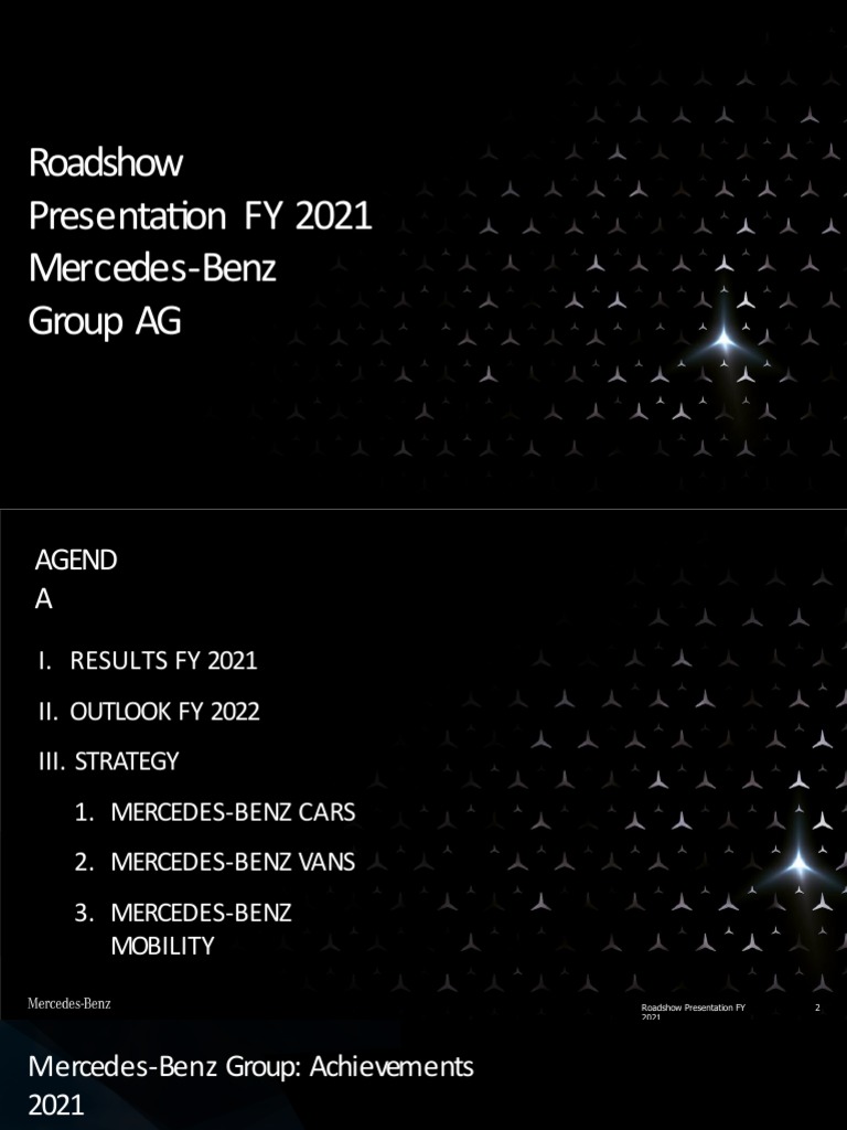 Mercedes-Benz Group AG Roadshow Presentation FY 2021 Achievements ...