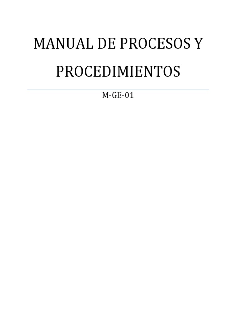 Manual de Procesos y Procedimientos | PDF | Business | Negocios económicos