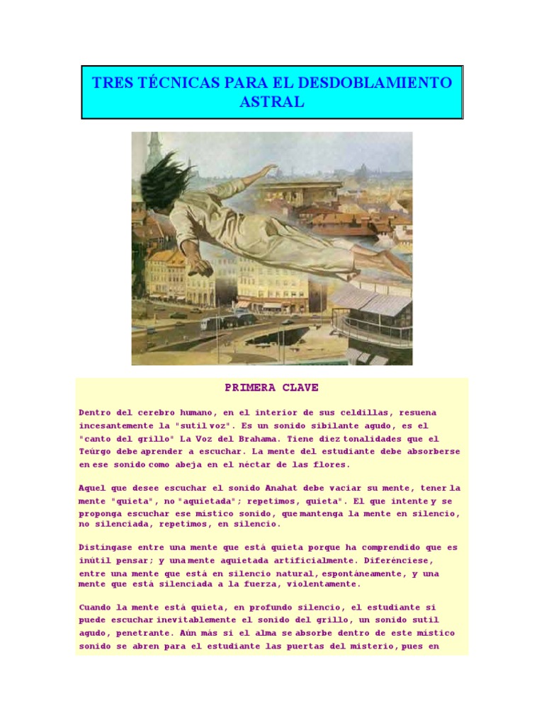 Tres Técnicas para El Desdoblamiento Astral | PDF | Pensamiento | Mente