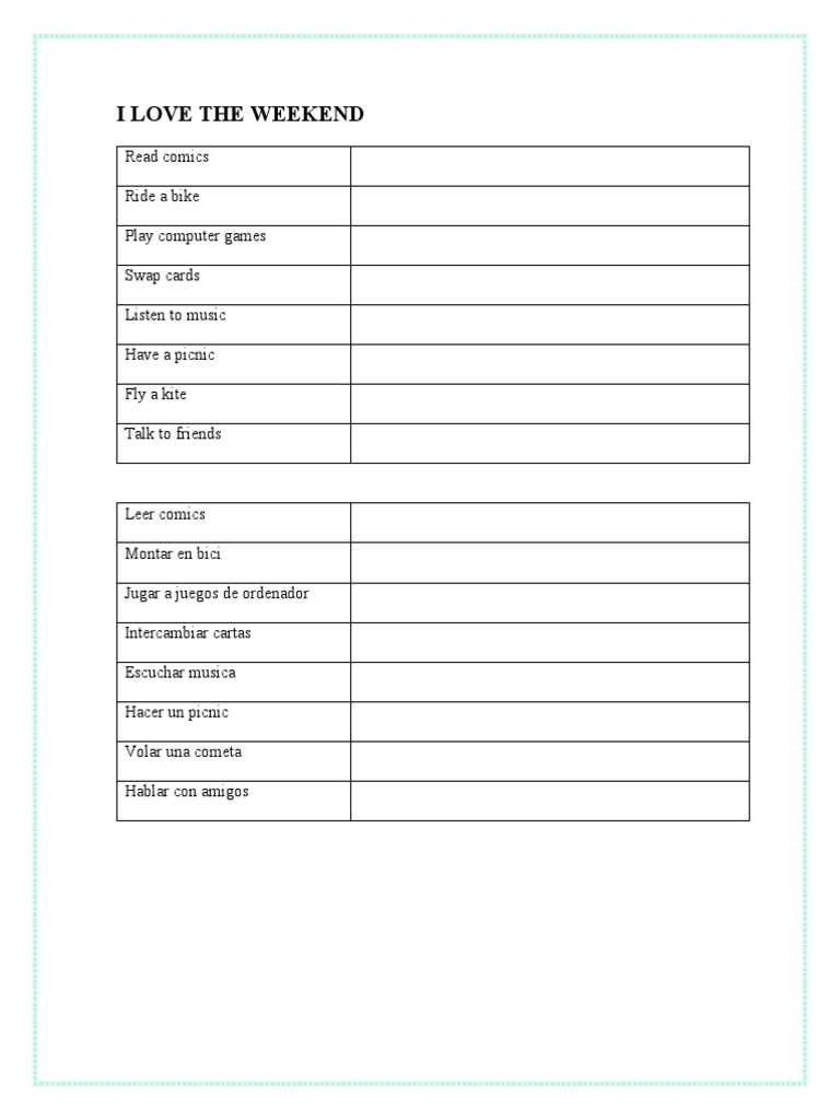 I Love The Weekend | PDF