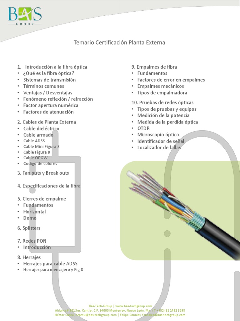 Temario Certificación Planta Externa | PDF