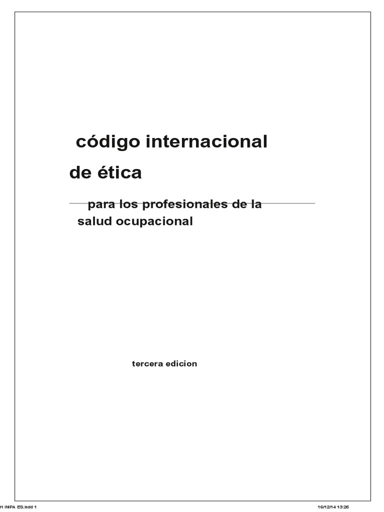Código Internacional de Ética para los trabajadores de la SSO - 2014 ...