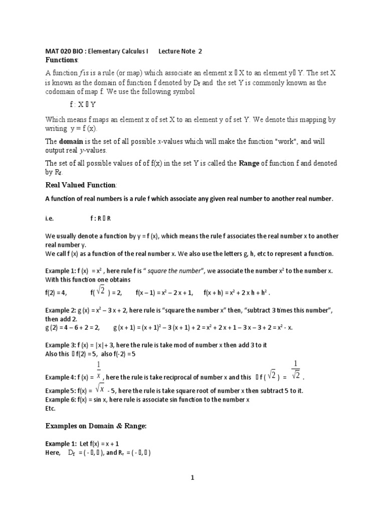 Lecture Note 2 | PDF | Function (Mathematics) | Analysis Lecture Note 2 | PDF | Function (Mathematics) | Analysis