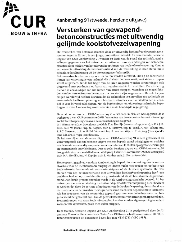 CUR-Aanbeveling 91 - 2007 - Versterken Van Gewapend-Betonconstructies ...