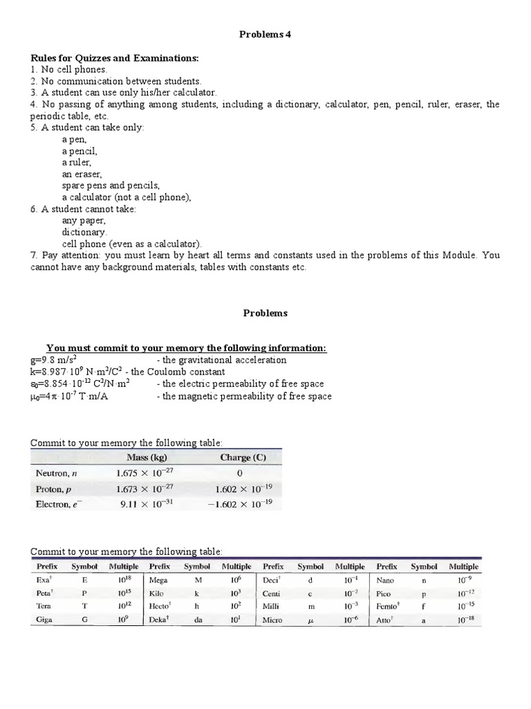 Ihw 4 Pdf Magnetic Field Electron